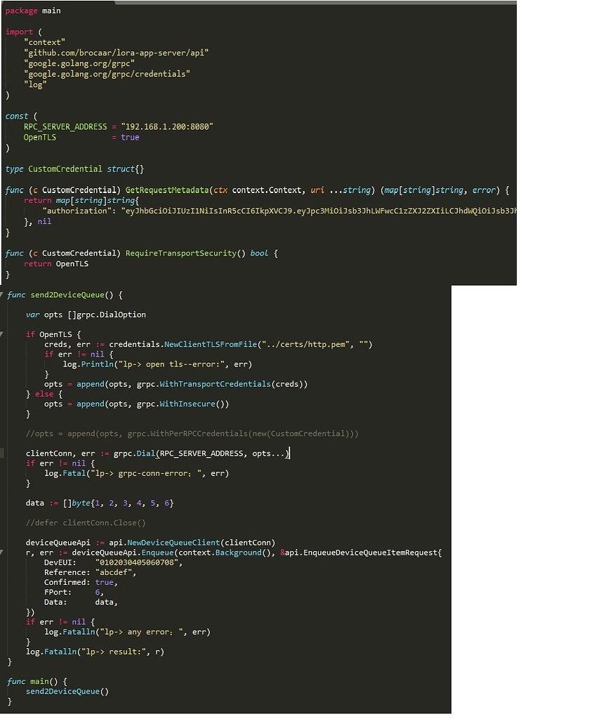 Integrate Application With Lora App Server Grpc Api Issues Applications Chirpstack Community