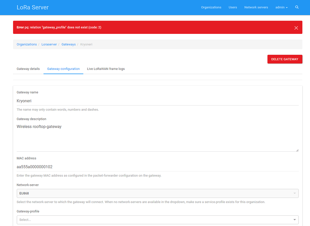 Lora-Gateway-Bridge profile does not exist - ChirpStack Application Server - ChirpStack ...