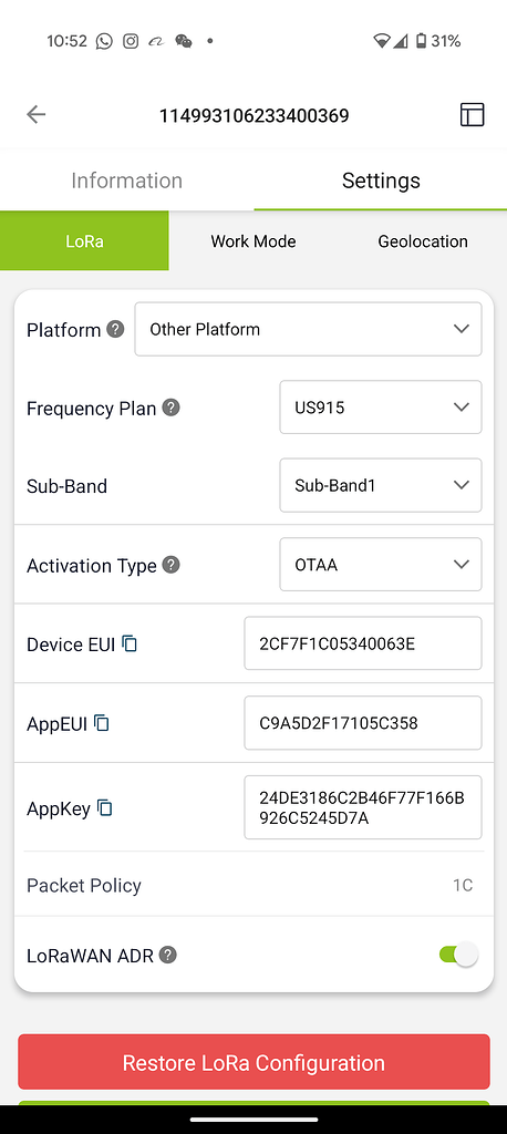 Chirpstack + Sensecap T1000-B tracker not working - ChirpStack Community Forum
