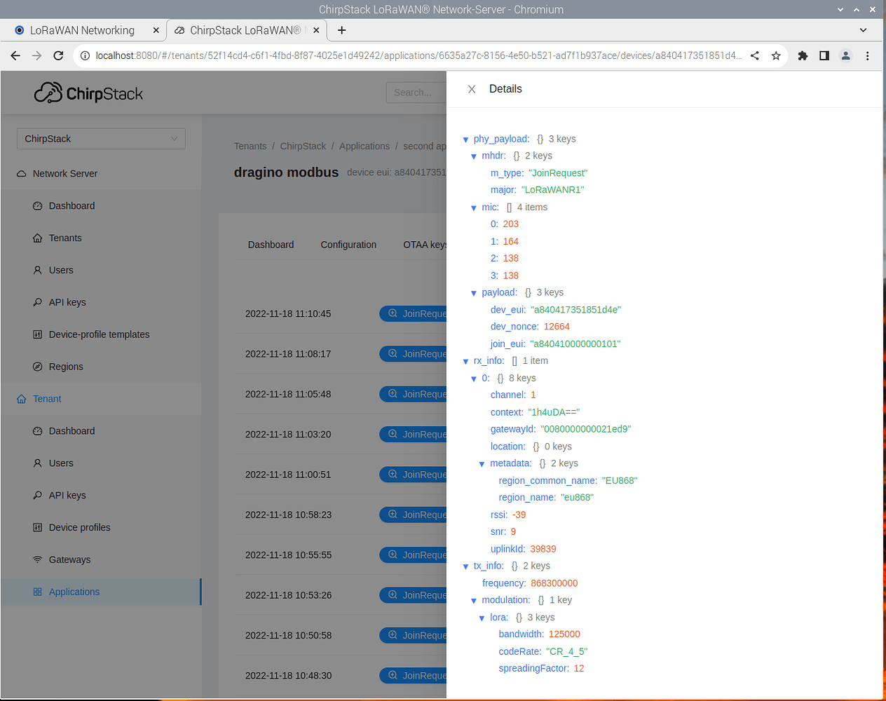 Join Request With No Join Accept Chirpstack Network Server