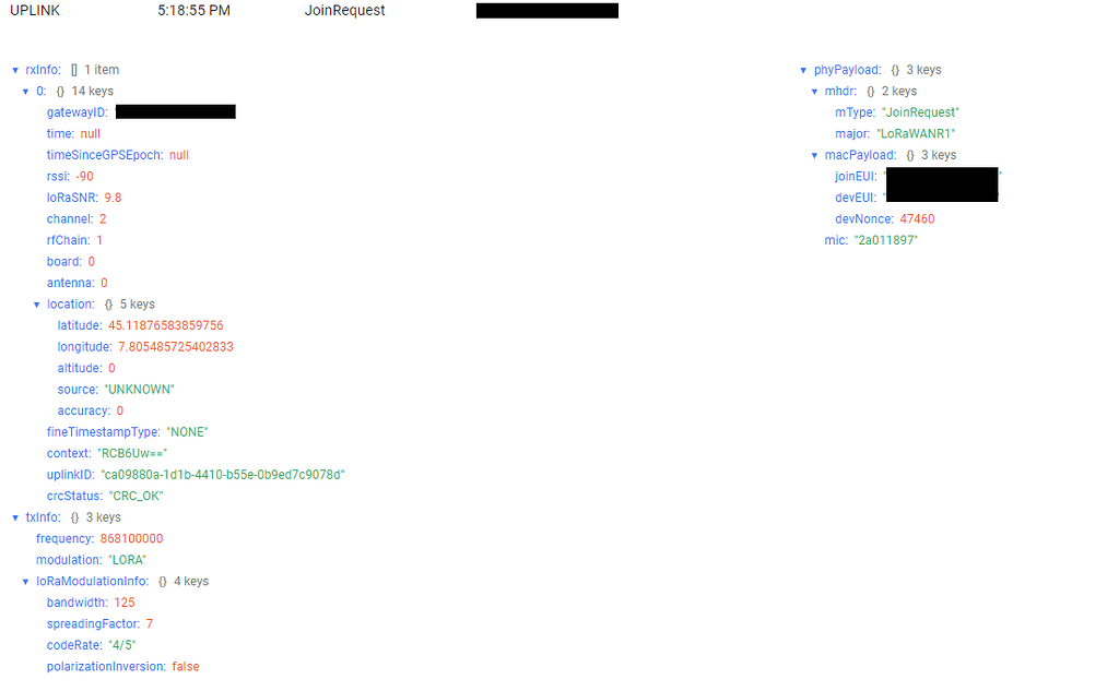 Join request but not accepted - Setup and configuration - ChirpStack Community Forum