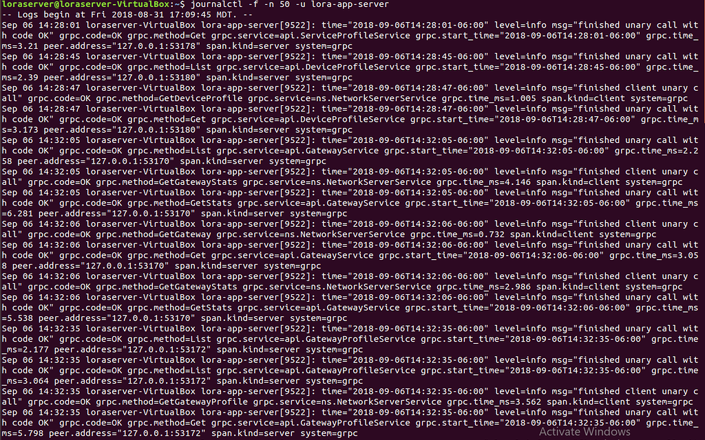 No Logs On Lora Server And Lora App Server Post Setup Chirpstack Application Server