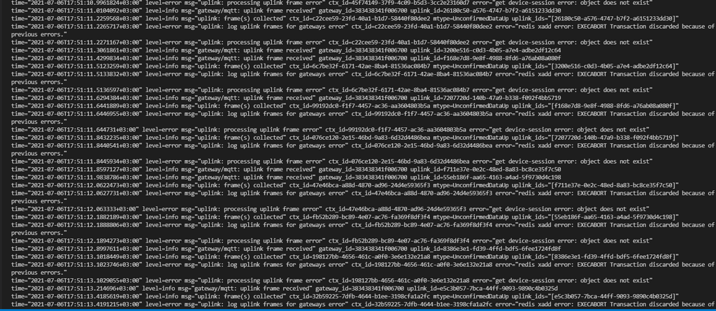 Redis Frame Logging Error On Newest Chirpstack Github Versions Chirpstack Network Server 