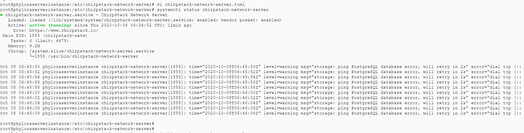 Msgstorage Ping Postgresql Database Error Will Retry In 2s Chirpstack Network Server