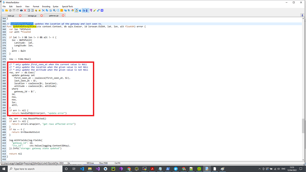 Status Never Seen Because Of Db Error Chirpstack Network Server Chirpstack Community Forum