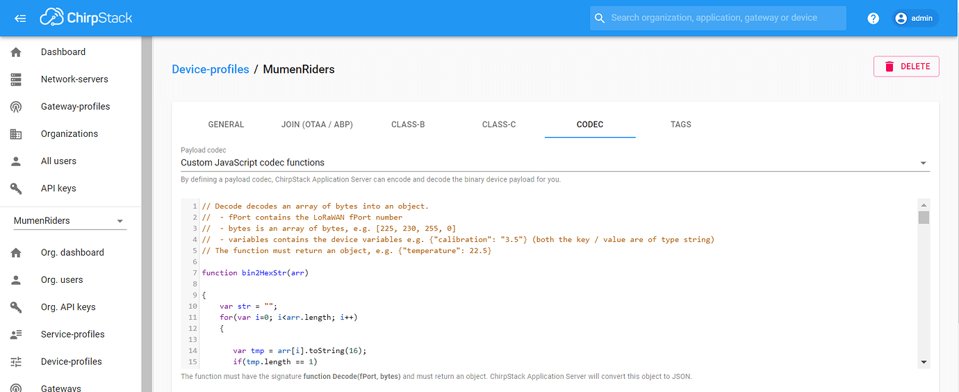 Data decoding for Chirpstack Web interface - ChirpStack Application ...