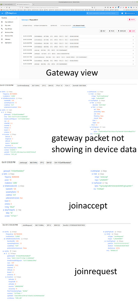 Frames shown in gateway but not in application - ChirpStack Application Server - ChirpStack ...
