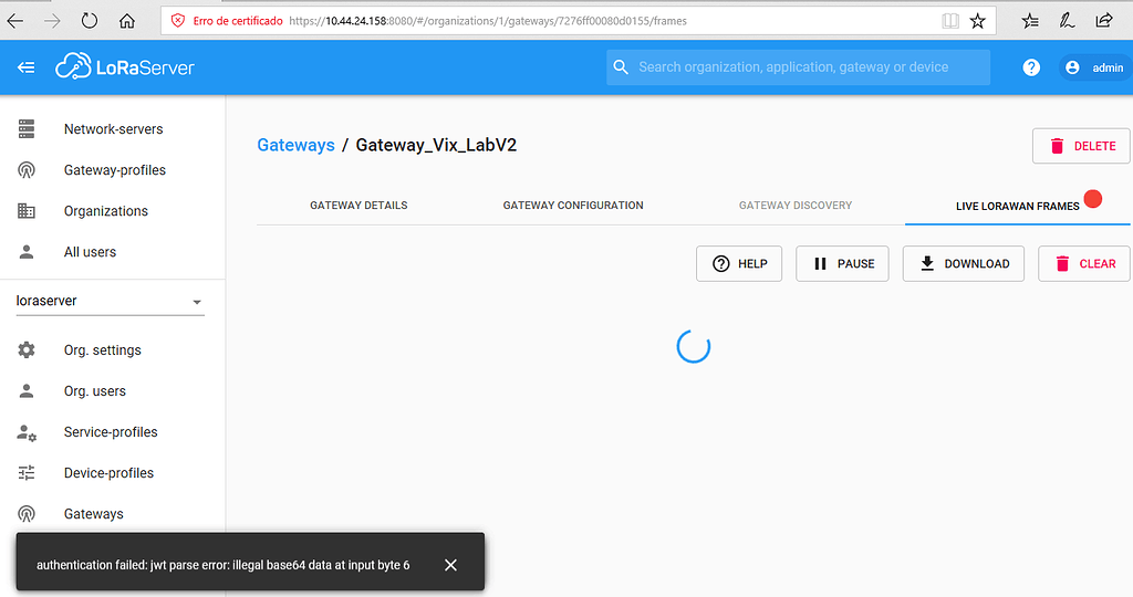 Problems With Gateway Live Lorawan Frames Chirpstack Application Server Chirpstack