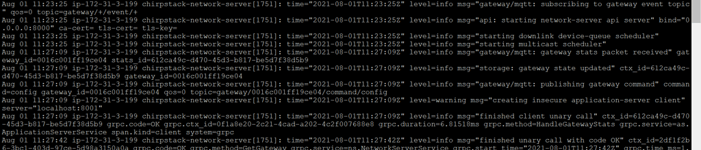 Level=warning msg="creating insecure application-server client" server ...